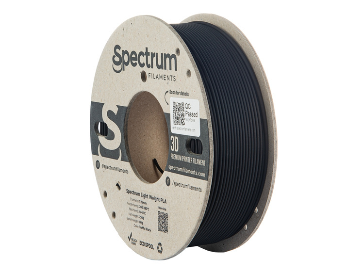 Filament Spectrum Light Weight PLA 1.75mm TRAFFIC BLACK 0.25kg | PLA ...