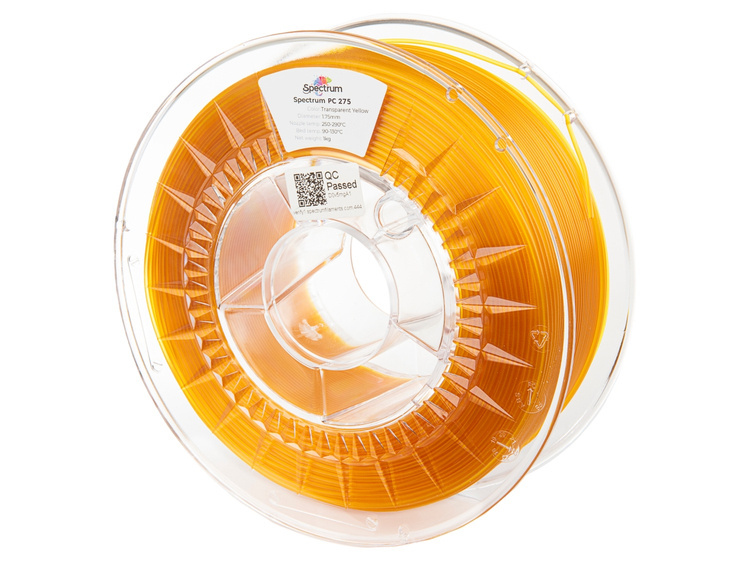 Filament Spectrum PC 275 1.75mm TRANSPARENT YELLOW 1kg | Look&Feel ...