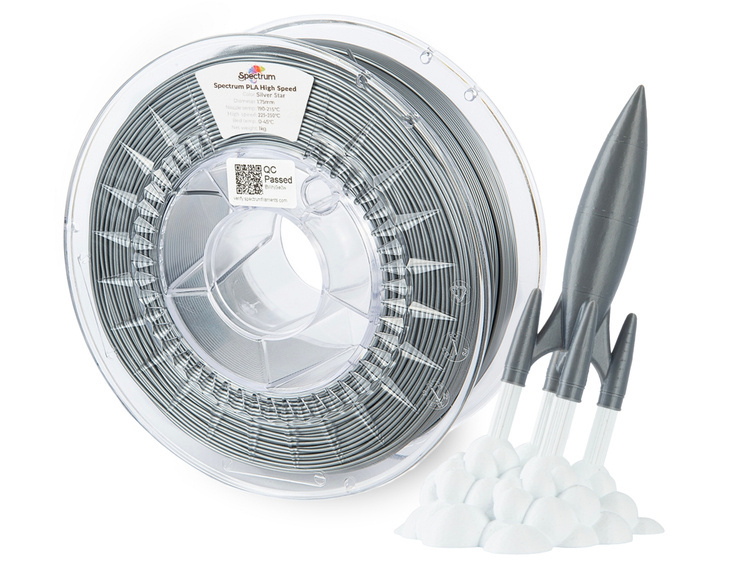 Filament Spectrum PLA Premium High Speed 1.75mm SILVER STAR 1kg Silver ...