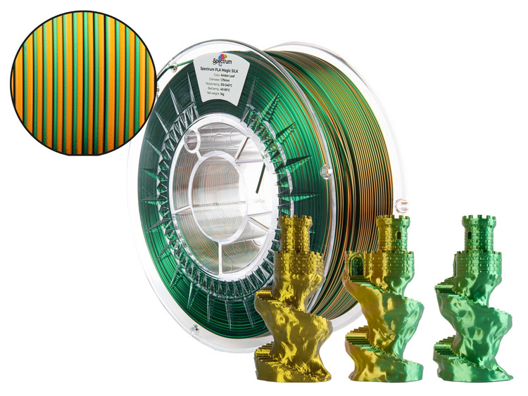 Filament Spectrum PLA Magic SILK 1.75mm AMBER LEAF 1kg | PLA \ PLA ...